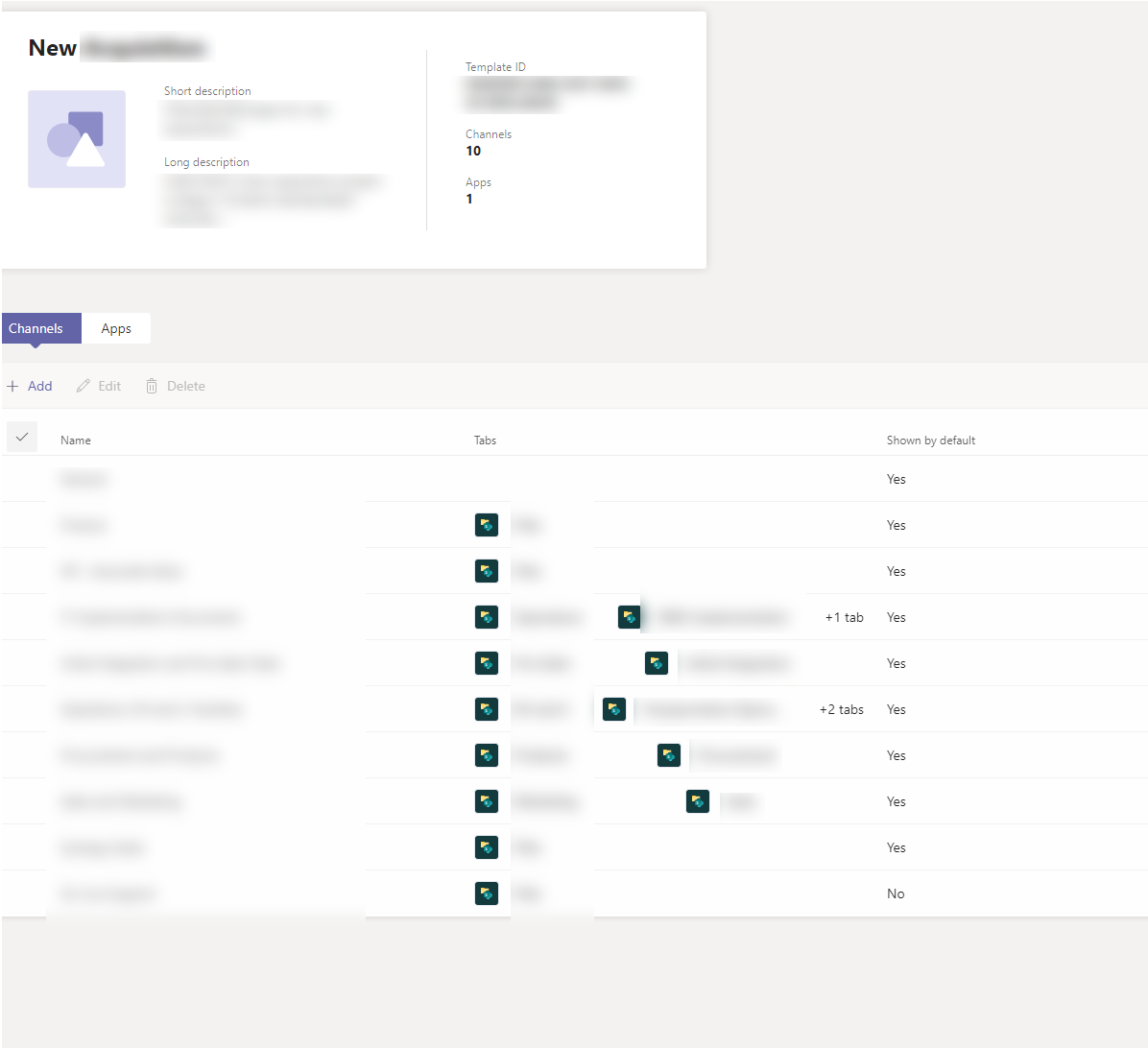 Microsoft Teams template doesn't populate configured tabs/apps ...