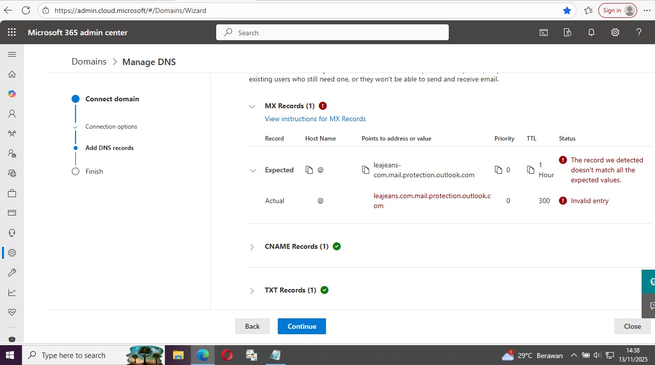 How to fix add dns records for mx record - Microsoft Q&A