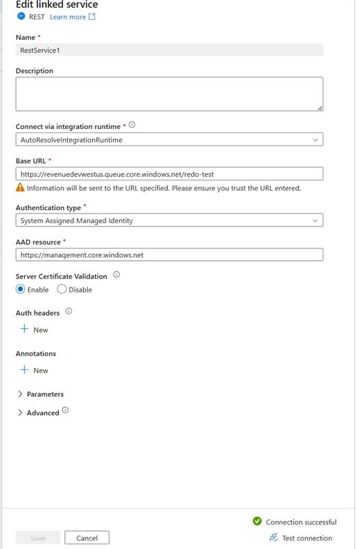 Authentication error transfer data as queue messages via ADF dataflow Rest API - Microsoft Q&A