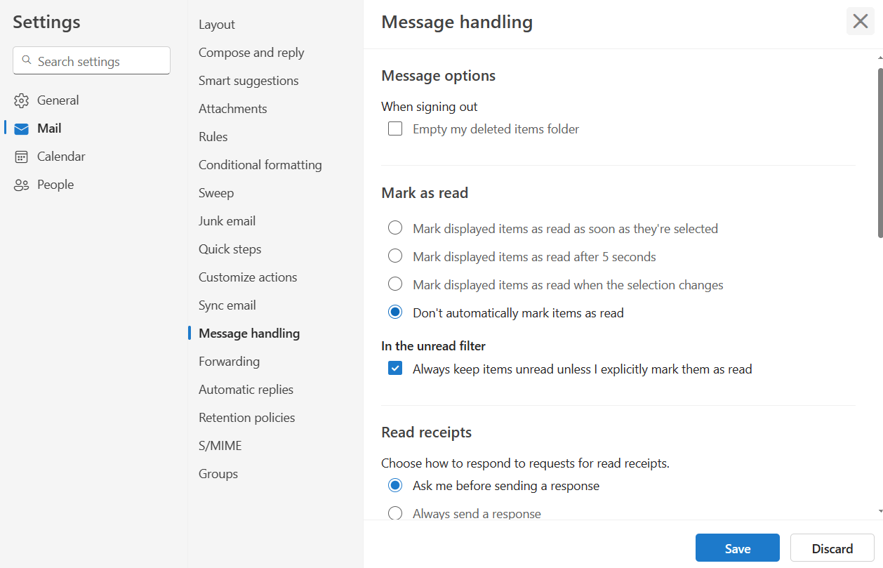 How do I stop emails from being marked as read when scrolling through ...