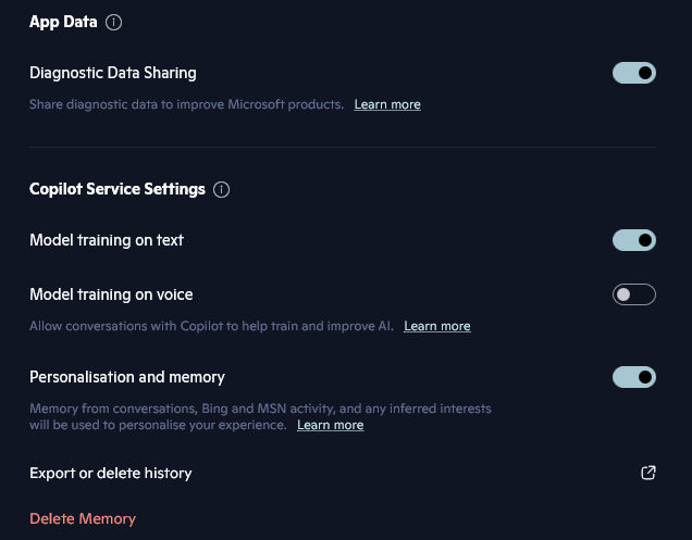 Copilot memory not working - Microsoft Q&A