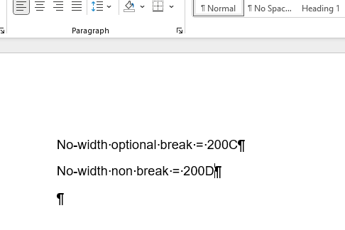 Word - no-width characters not visible - Microsoft Q&A