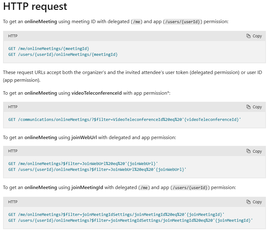 How to query onlineMeetings by Start Date Time ? - Microsoft Q&A