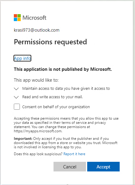OAUTH: User consent prompts every time for 2 particular API permissions even though Admin ...