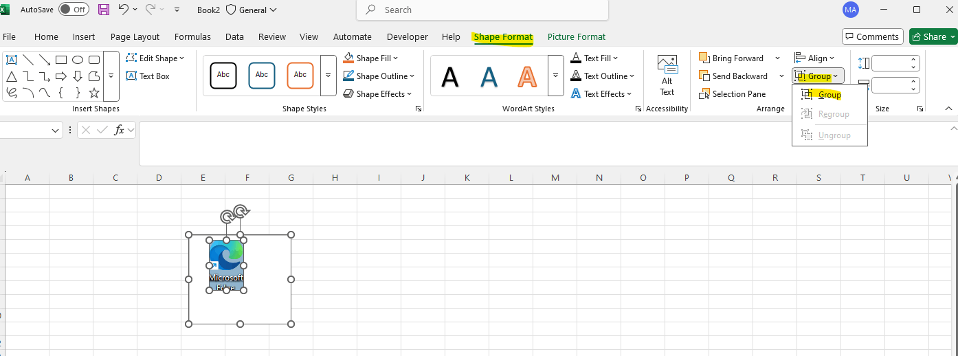 How do I keep the shapes inside excel text box - Microsoft Q&A