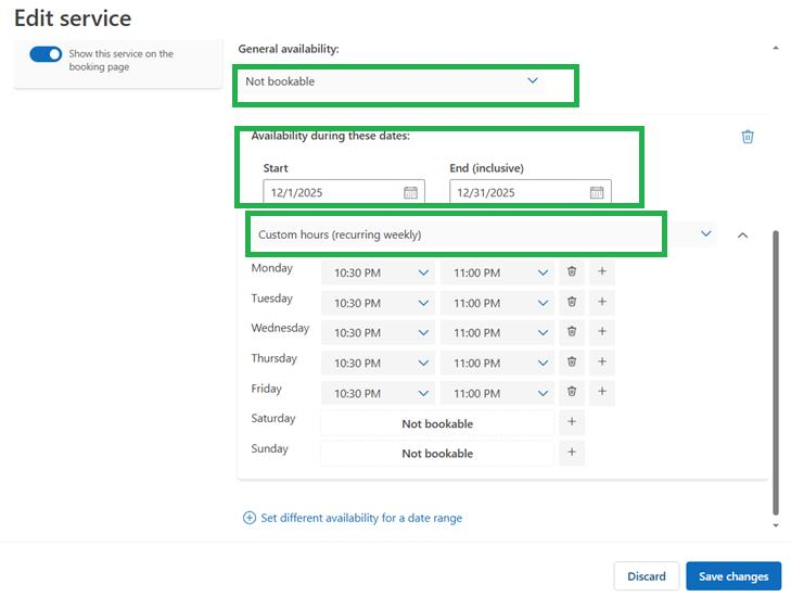 How to highlight only a date available to book a training session on a ...