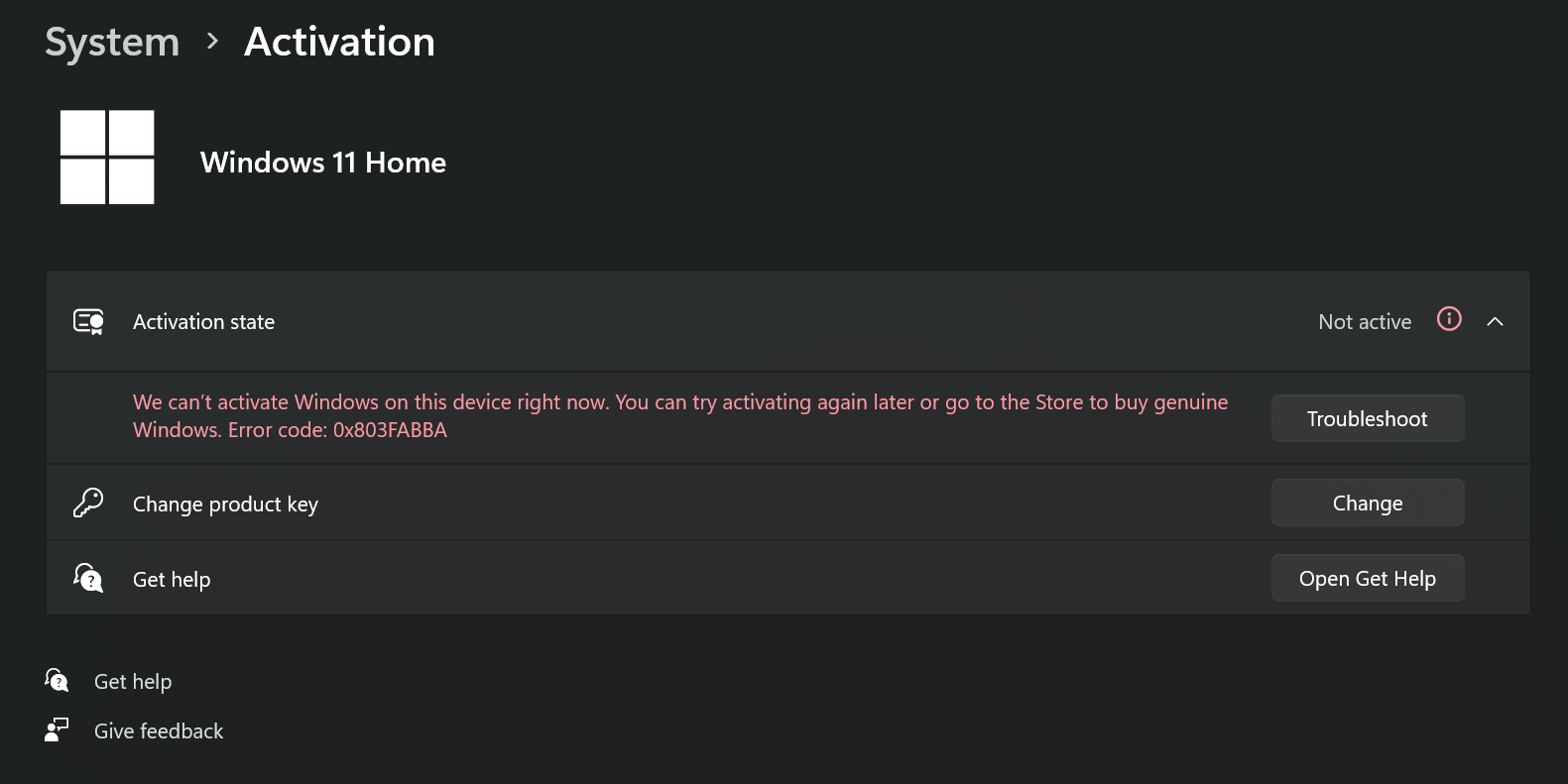 windows 11 active error - Microsoft Q&A