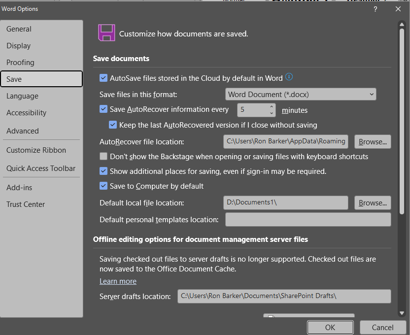 I cant save my documents to my laptop only to one drive - Microsoft Q&A