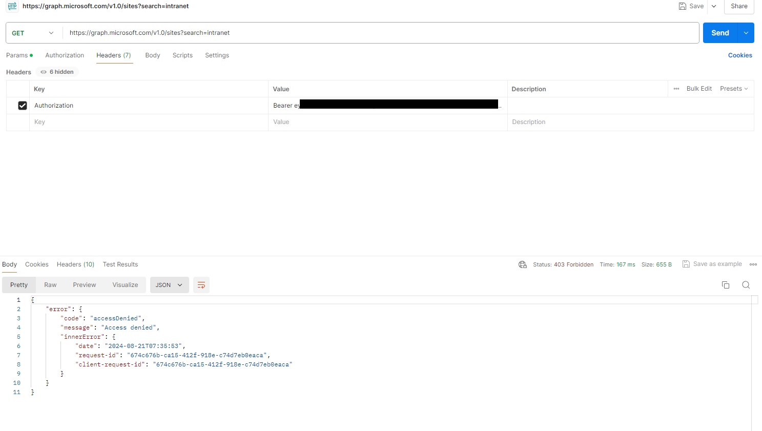 Microsoft Graph API error: Access token validation failure. Invalid audience. - Microsoft Q&A