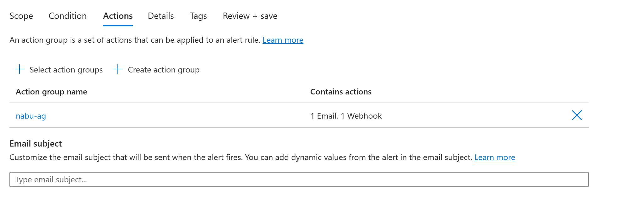 Not able to add default email subject via ARM JSON Template - Microsoft Q&A