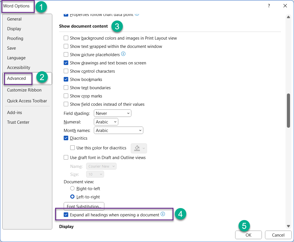 How to save word doc with collapsed headings so it opens that way with ...