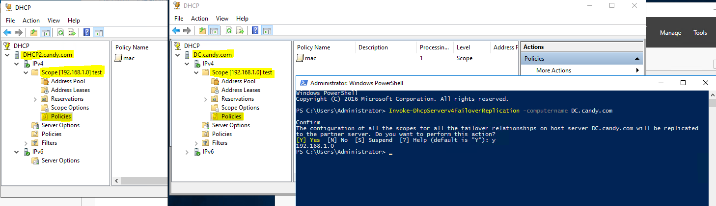 syncing dhcp policies between failover hosts - Microsoft Q&A
