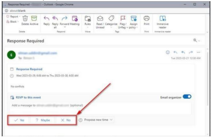Outlook meeting invites suddenly missing "accept, decline or tentative ...