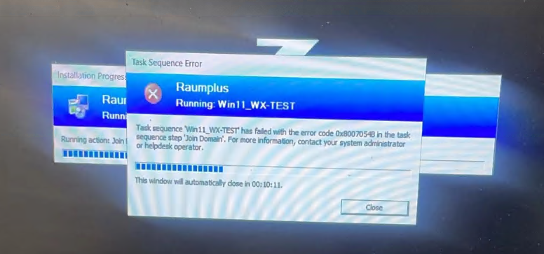Standalone Media Task Sequence Fails at Domain Join Step - Microsoft Q&A