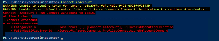 Powershell Connect Azaccount Error Microsoft Qanda 9717