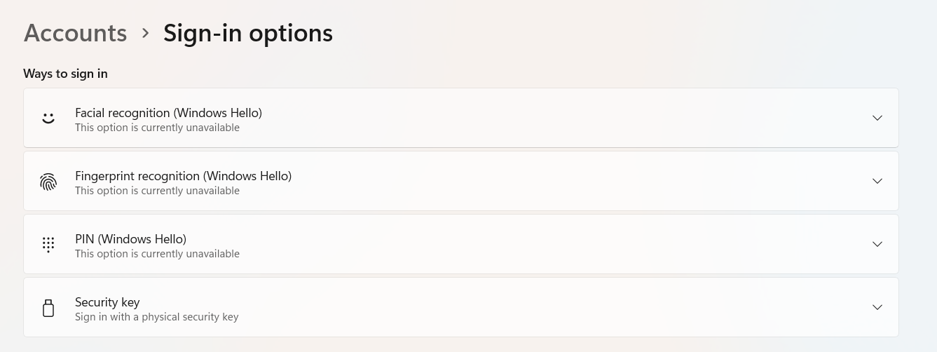 All of my sign in options are unavailable. - Microsoft Q&A