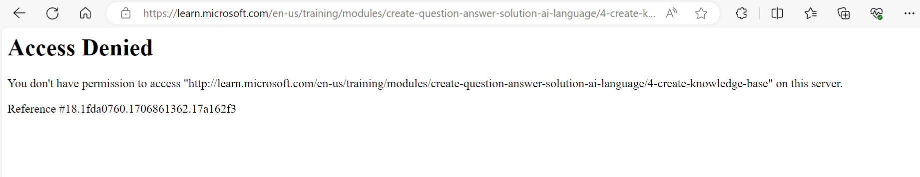 Getting Access Issue Microsoft Q A