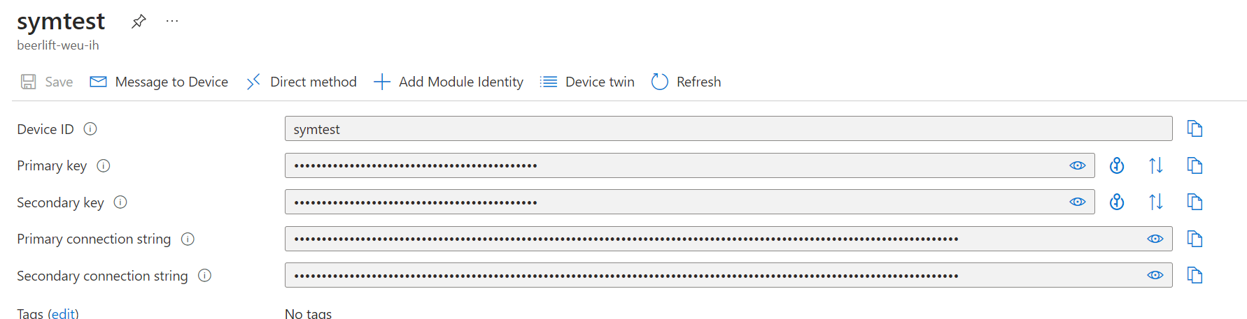 No device connection string in IoT Hub - Microsoft Q&A