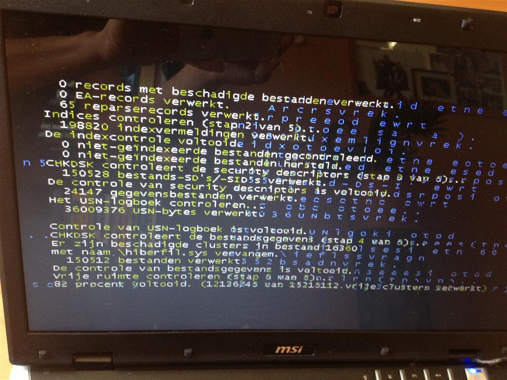 Checkdsk hangs with 'artifact-like' screen - Microsoft Q&A