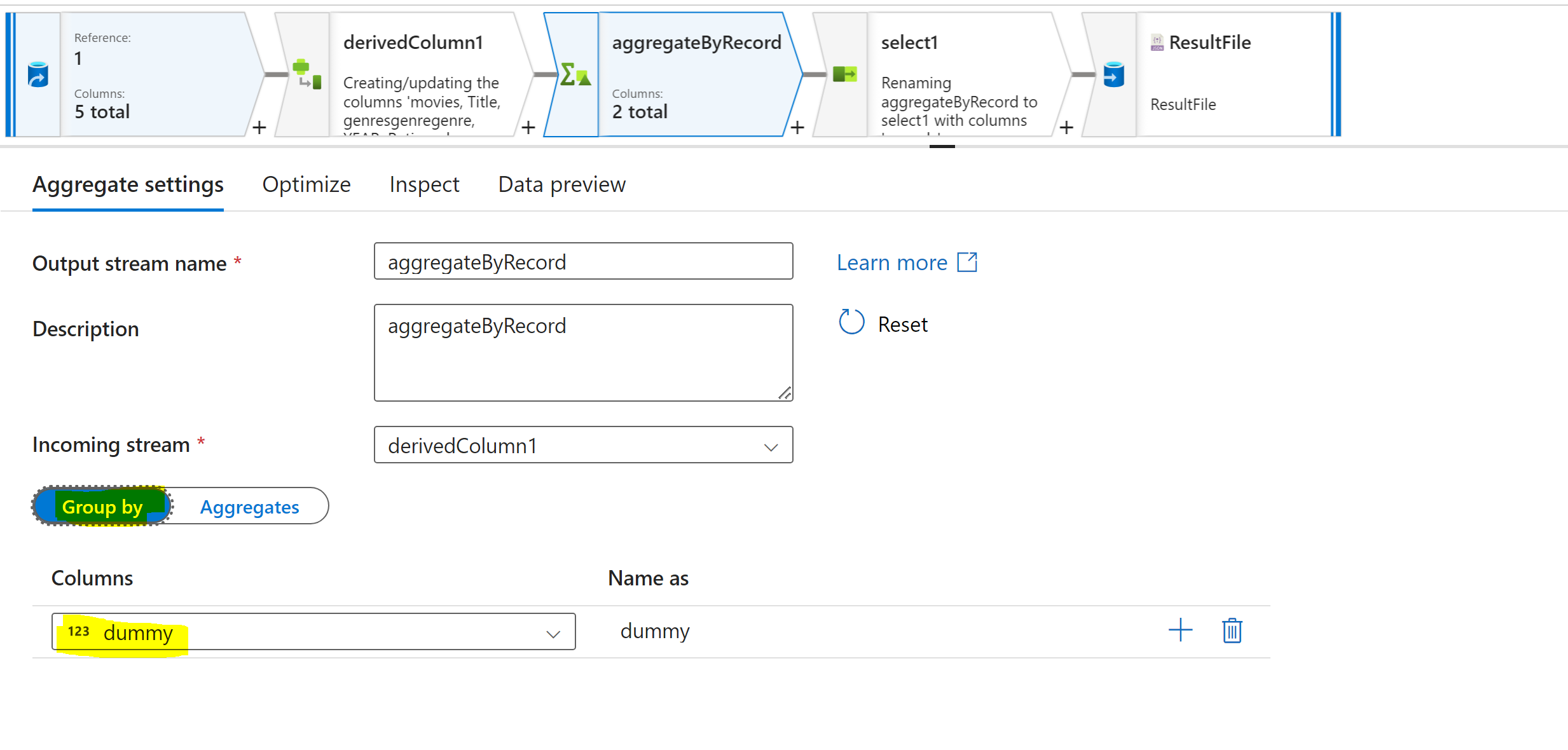 How to get rid of the outer array "[" and "]" in the result file after a CSV to JSON pipeline in ...