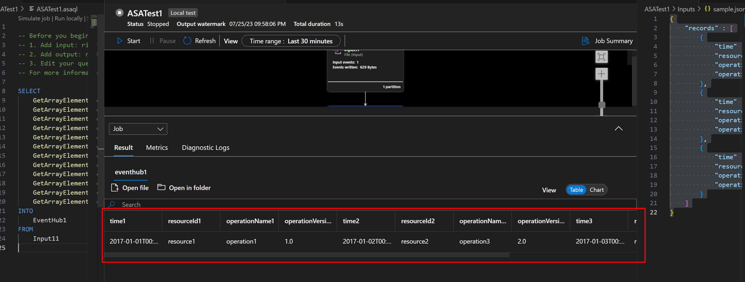 Azure Event Hub receiving JSON with extraneous outer array bracket into Stream Analytics ...