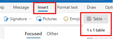Resize table in Outlook Web App (OWA) issue - Microsoft Q&A