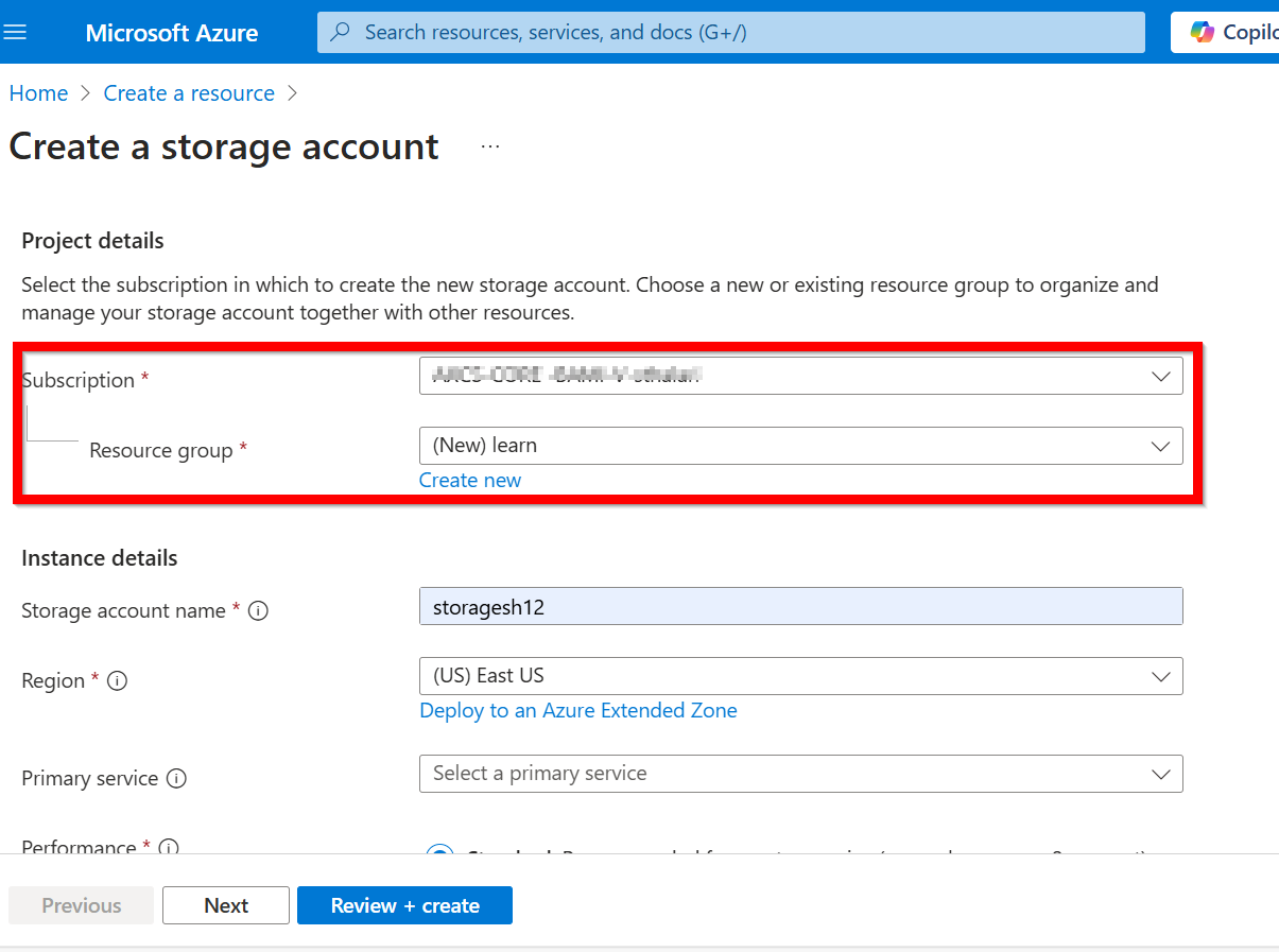 I can't create Storage in Azure Training - Microsoft Q&A