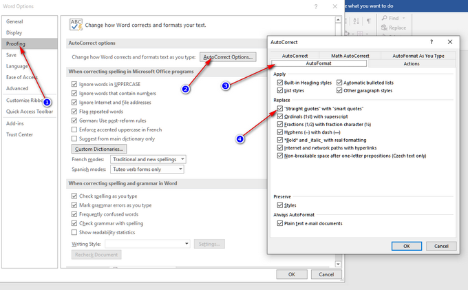 changing straight apostrophe in curved apostrophe - Microsoft Q&A