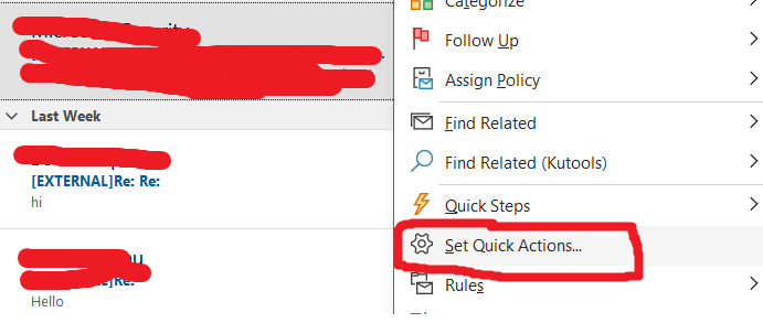 Classic Outlook: How to change quick actions shown when hovering over a ...
