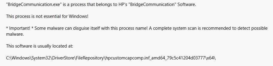 Error BridgeCommunication.exe - Microsoft Q&A