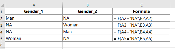 Formula to replace specific values in one column with corresponding values in a different column ...