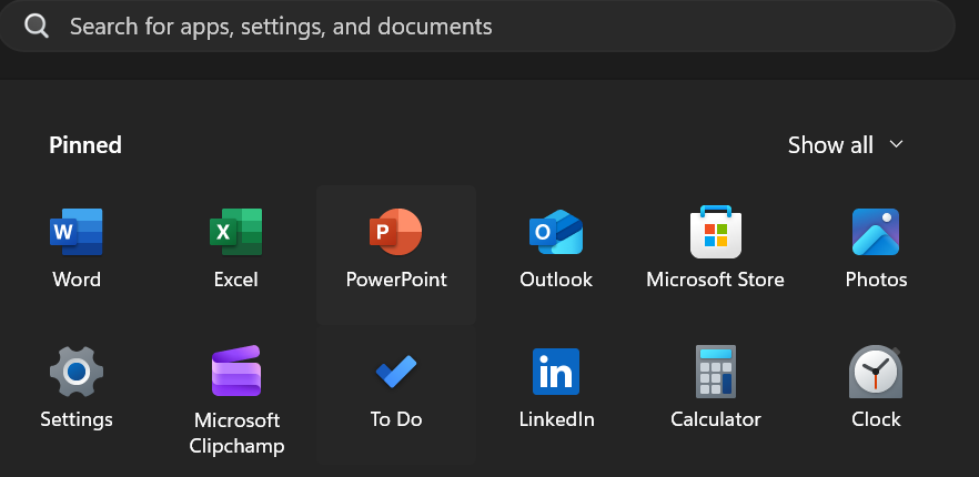 I can't access applications quickly with the window key and the initial ...