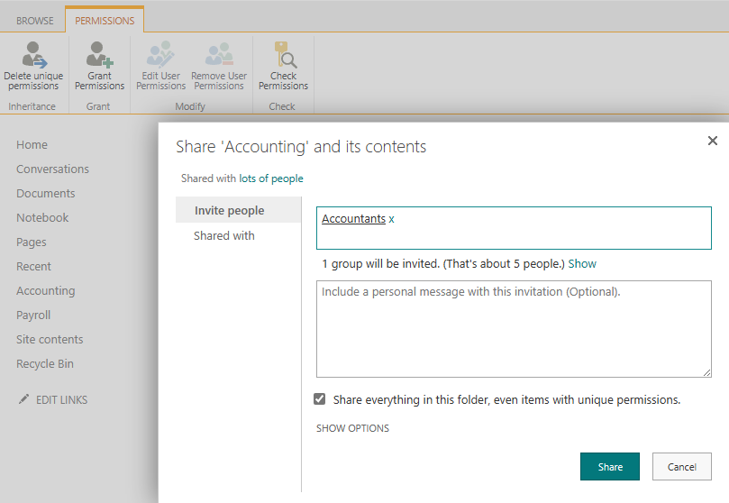 How can I add a SharePoint group to a library without all the other ...