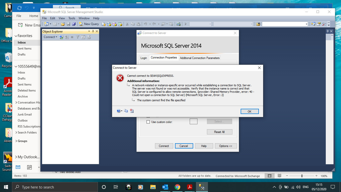 Re Sql Connection Difficulty Microsoft Qanda