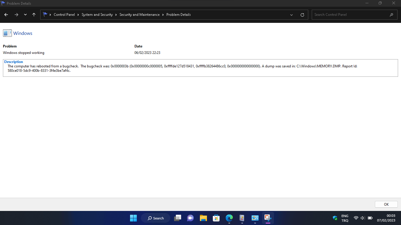BSOD Windows 11 Blue Screen With Error Code 0x0000003b (Answer Please ...