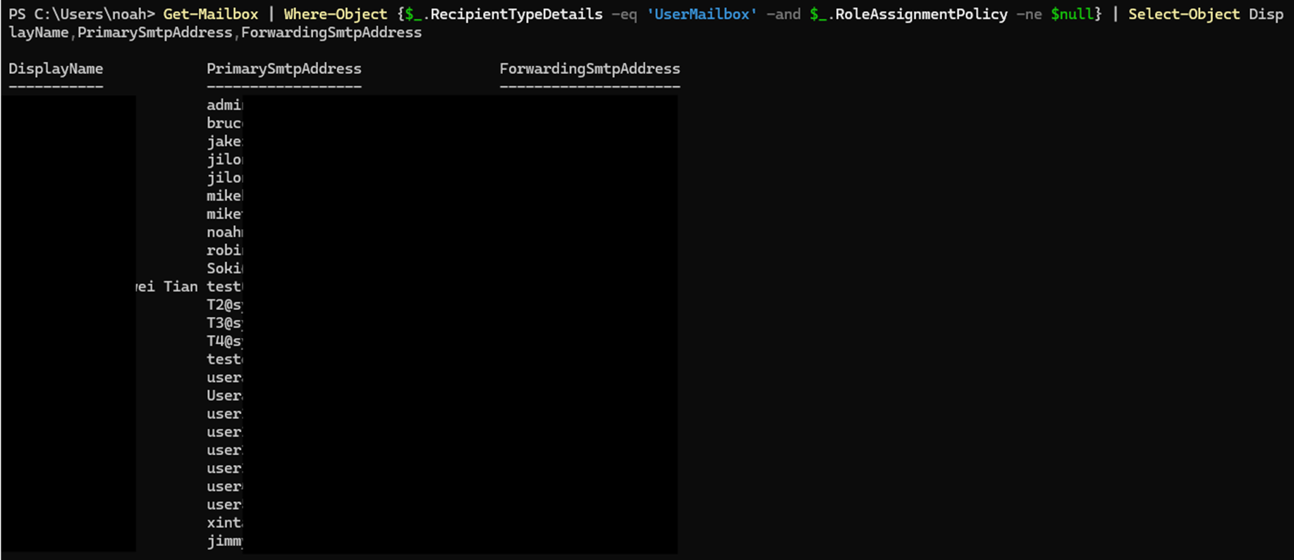 I want to get report of the email address other admins has set to ...
