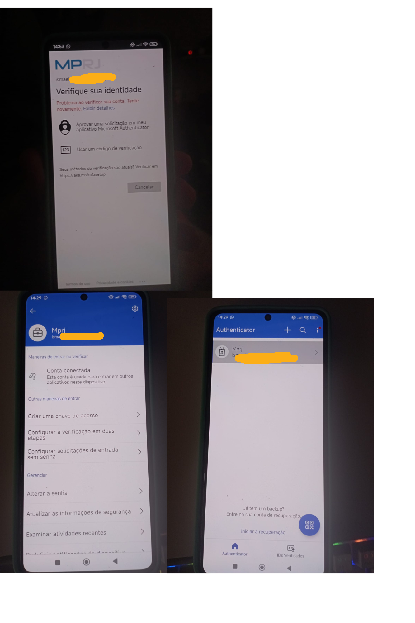 Problemas para acessar a conta microsoft authenticator - Microsoft Q&A