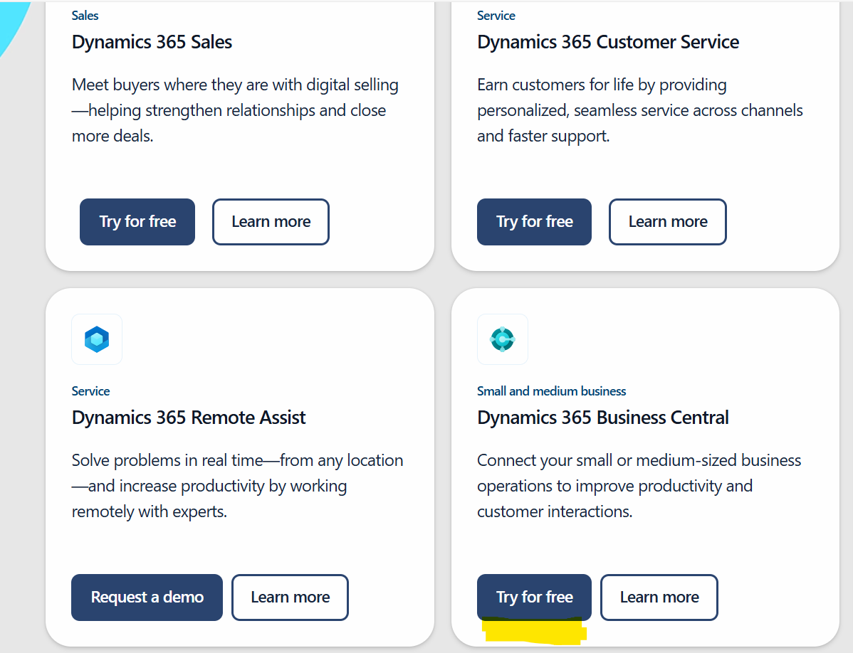 I am trying to sign into dynamics 365 Business Central to learn and ...