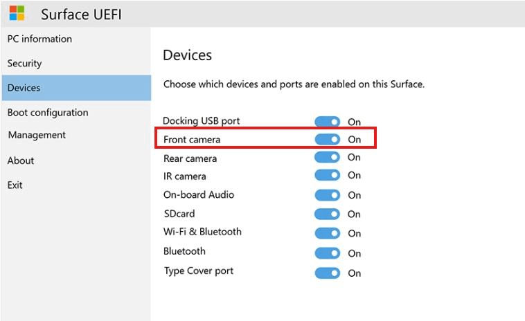Front camera missing - Microsoft Q&A