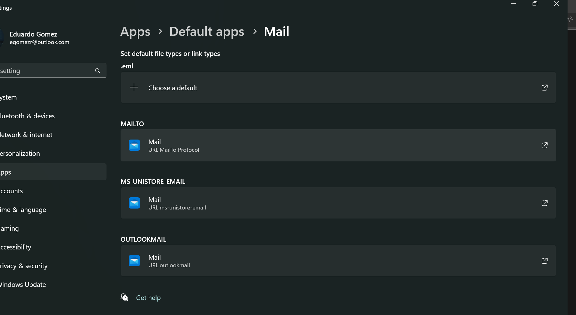 Opening the default e-email app - Microsoft Q&A