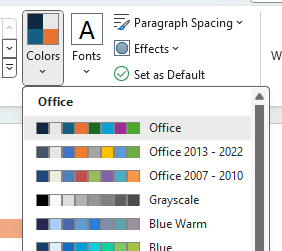 MS365 Excel and Word Color Theme Palate RGB Settings are different. Why ...