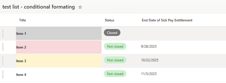 Conditional Formatting Dates in SharePoint List - Microsoft Q&A