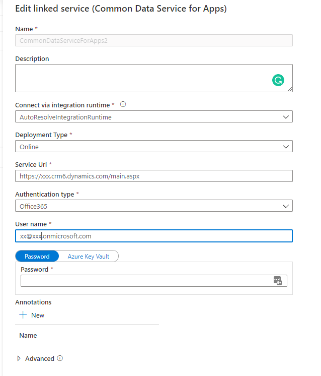 Error when Configuring CDS or Dynamics 365 linked service - Microsoft Q&A
