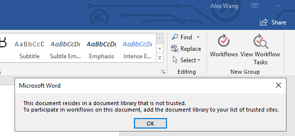 Office 365:Word SharePoint Workflows and Sharing - Microsoft Q&A