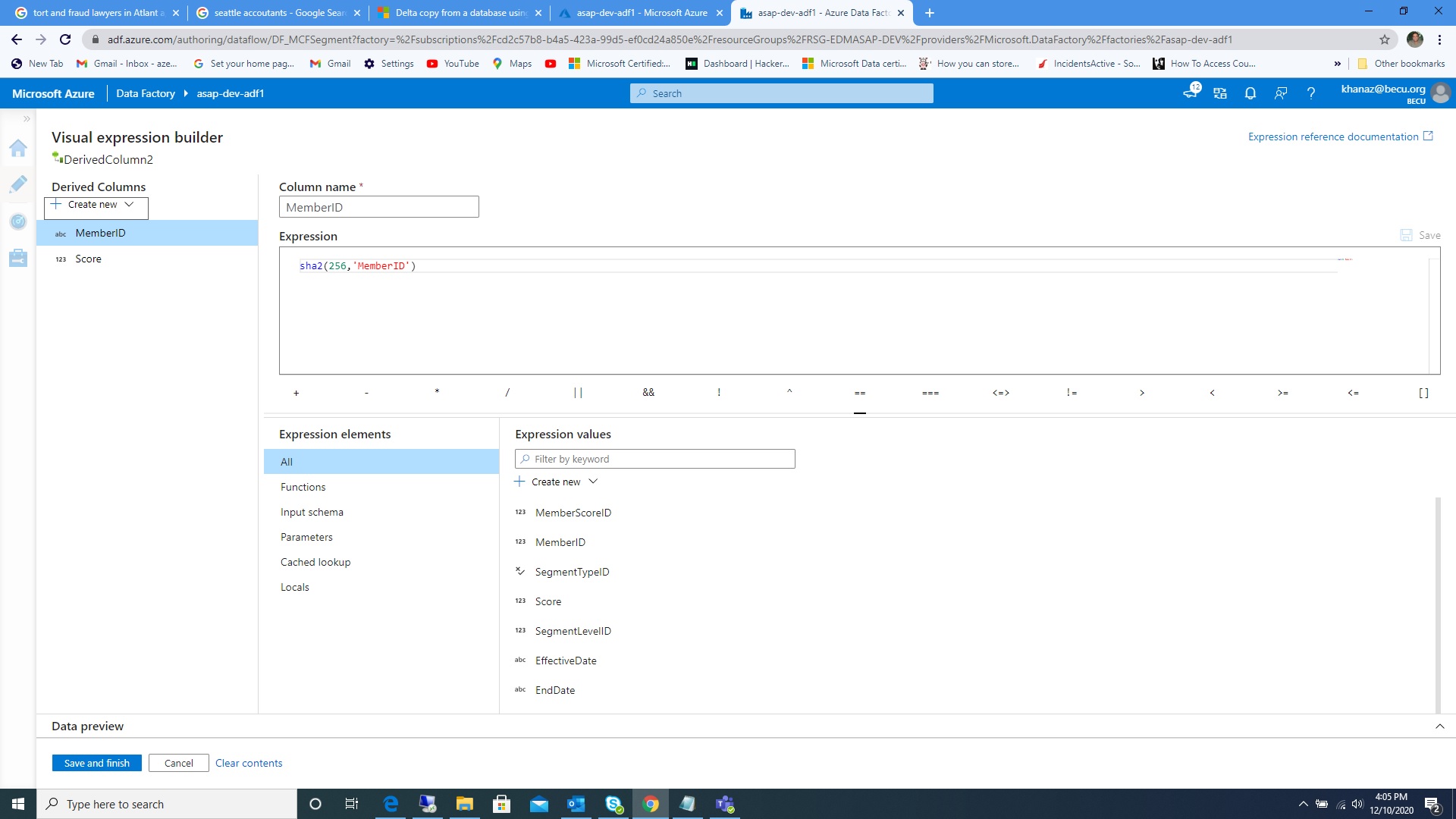 Masking Fields With Refrential Integriy In Azure Data Facotry V2 With