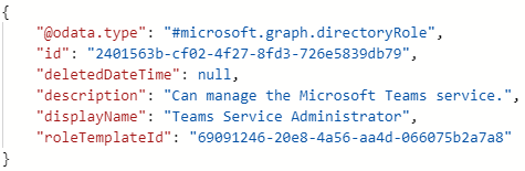 /me/memberOf returning "null" for role templateID - Microsoft Q&A