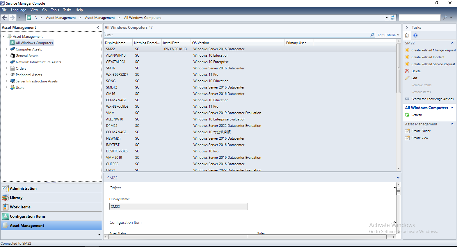 SCSM Asset Management Question / Help - Microsoft Q&A
