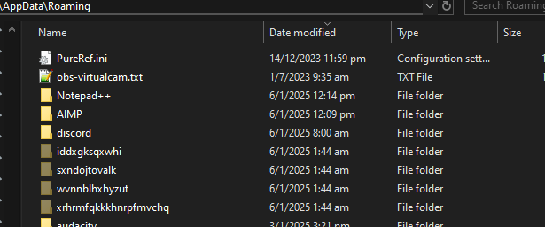 hidden folders with random letter "keyboard-smash-like" names appearing ...