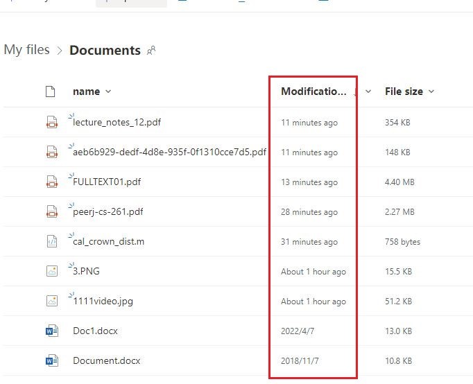 Modified column in OneDrive shows the Uploaded date rather than the ...