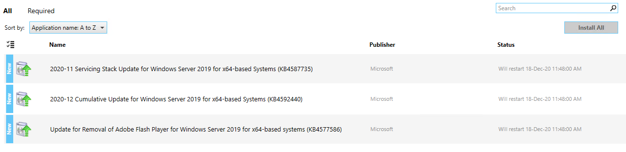 Software Updates were scheduled for a later maintenance window ...